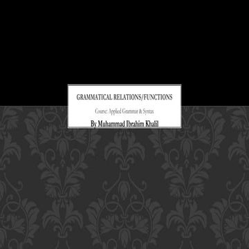 Grammatical functions | PPTX