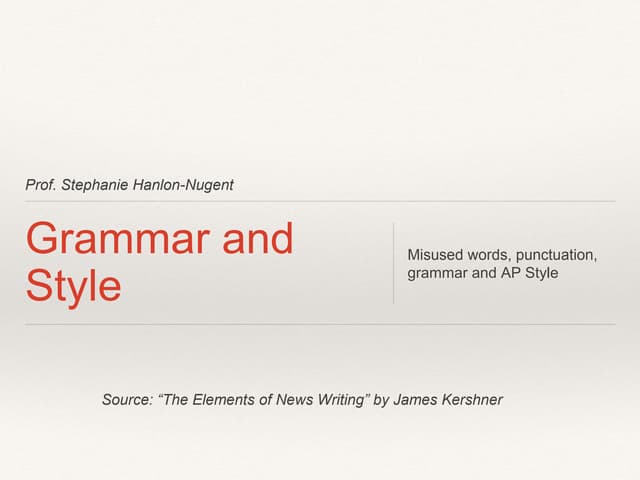 Copy-editing NewSymbols and AP Style.ppt