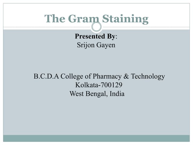 Gram’s staining | PPTX
