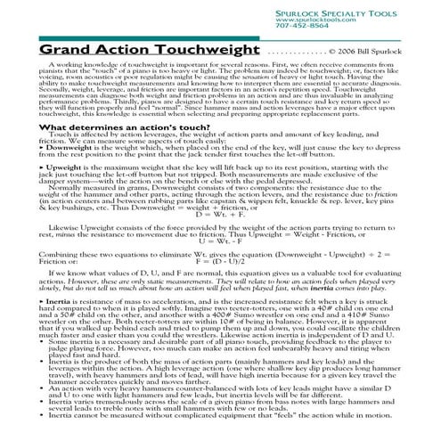 Grand Action Touch Weight (Friction Enertia Geometry) | PDF