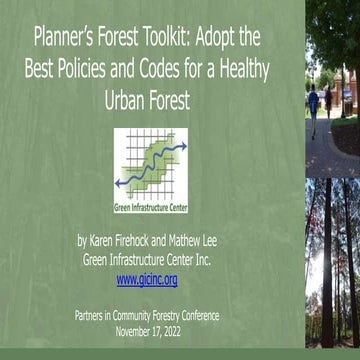 Planner's Forest Toolkit: Adopt the Best Policies and Codes for a ...