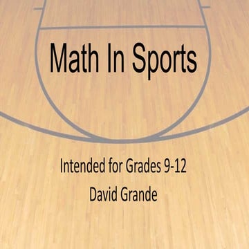 Application of mathematics in sports | PPTX