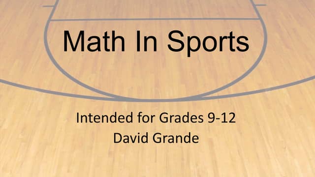 Application of mathematics in sports | PPTX | Basketball | Sports