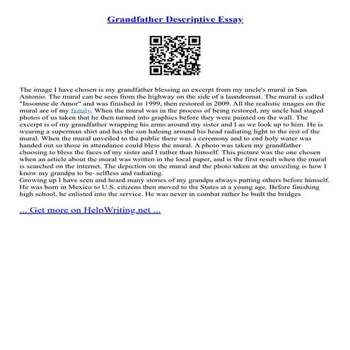 Grandfather Descriptive Essay | PDF