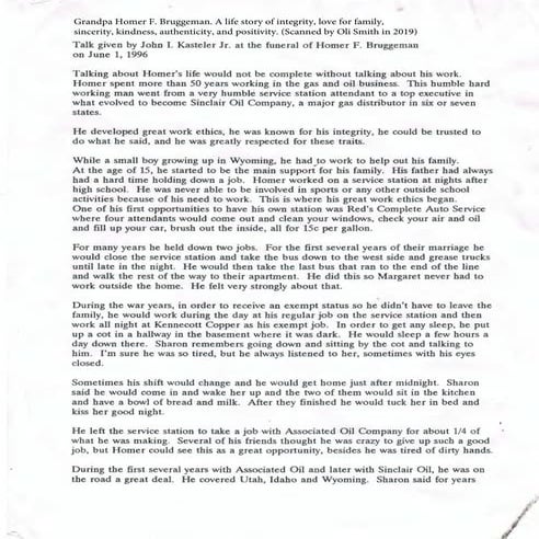 Life of Homer F. Bruggeman. Some History of Sinclair Oil and Little ...