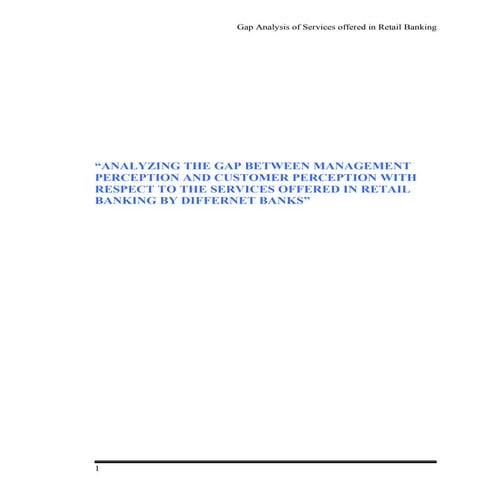 ANALYZING THE GAP BETWEEN MANAGEMENT PERCEPTION AND CUSTOMER PERCEPTION ...