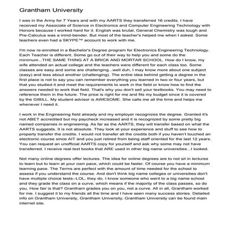 Grantham University | PDF | Undergraduate Education | College Education