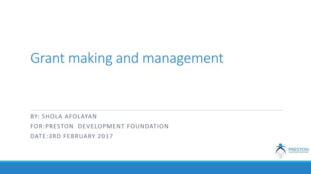 Grant Making And Management | Pptx