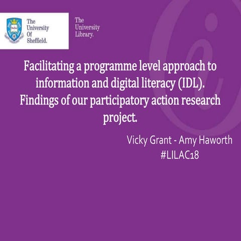 Facilitating a programme level approach to information and digital ...