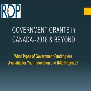 Explore Canadian Government Grants for Your Business | PDF