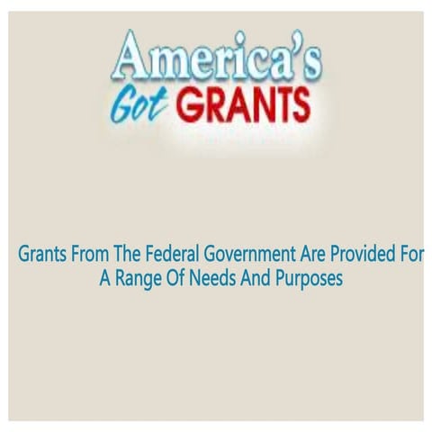 Grants From The Federal Government Are Provided For A Range Of Needs ...