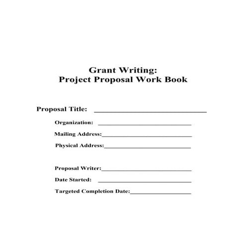 Grant Writing - Project Proposal Workbook | DOC
