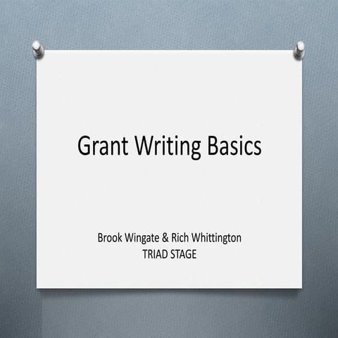 Grant writing basics wingate | PDF