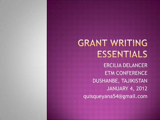 Developing a grant proposal | PPT