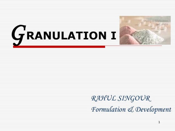 Granulation process and types of granulators | PPT