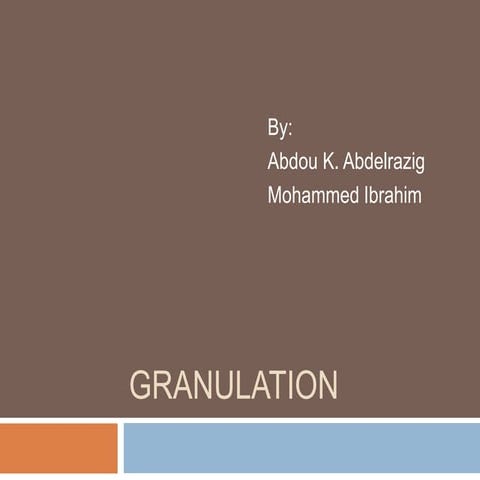 Advanced granulation methods | PPTX