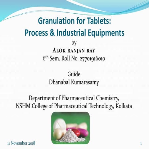 Granulation of tablet | PPTX