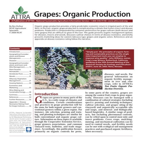 Grapes: Organic Production | PDF | Agriculture | Industries
