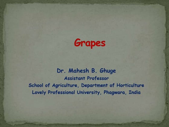 Dr. Mahesh Ghuge presentations