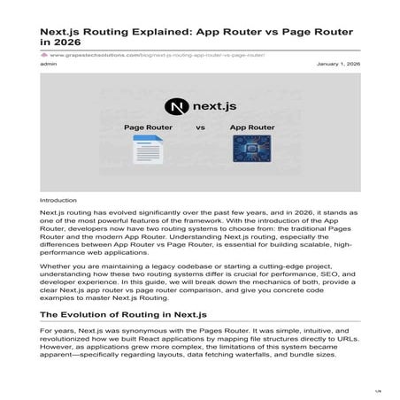 Next.js Routing Explained: App Router vs Page Router 2026 | PDF
