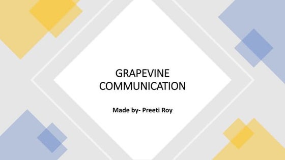 grapevine communication for business communication | PPT