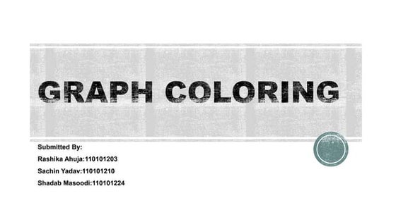 Graph Coloring Using Backtracking Ppt