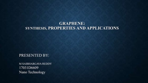 Graphene Nanocomposite Conference Poster | PDF | Chemistry | Science