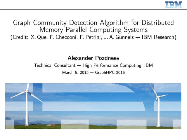 Graph Community Detection Algorithm For Distributed Memory Parallel 3897