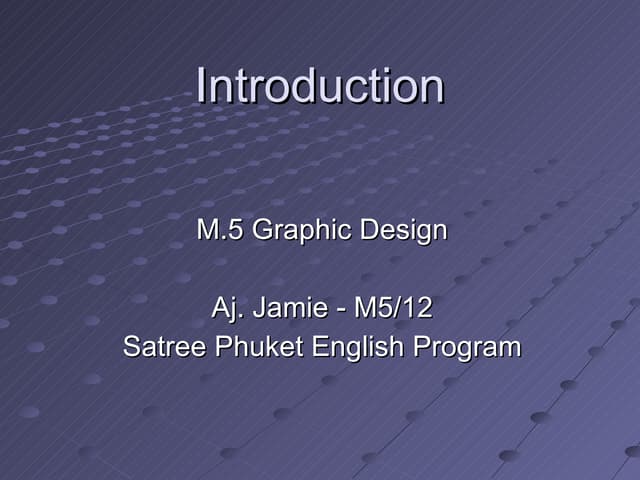 Graphic Design - Lesson 1 | PPT