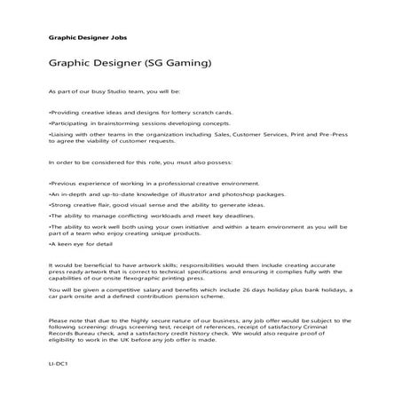 Graphic designer jobs | DOCX
