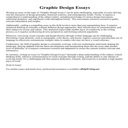 Graphic Design Essays | PDF