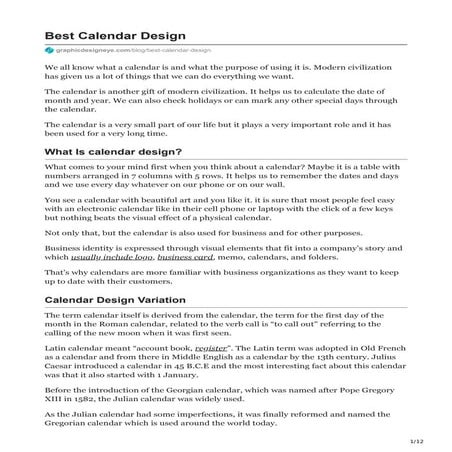 Best calendar design | PDF