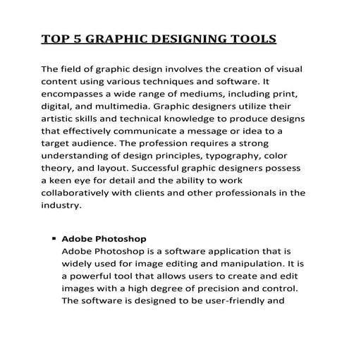 Graphic Designing Tools | PDF