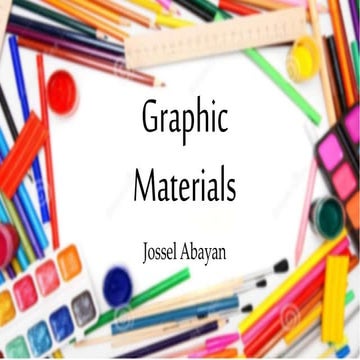 Graphic Materials and Scientific Use of Colors | PPT