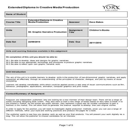 A/S Media Foundation Production Assessment Criteria | DOC