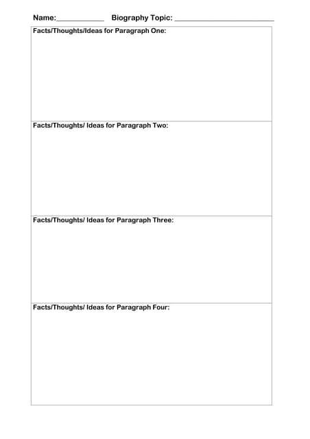 Biography Graphic Organizer