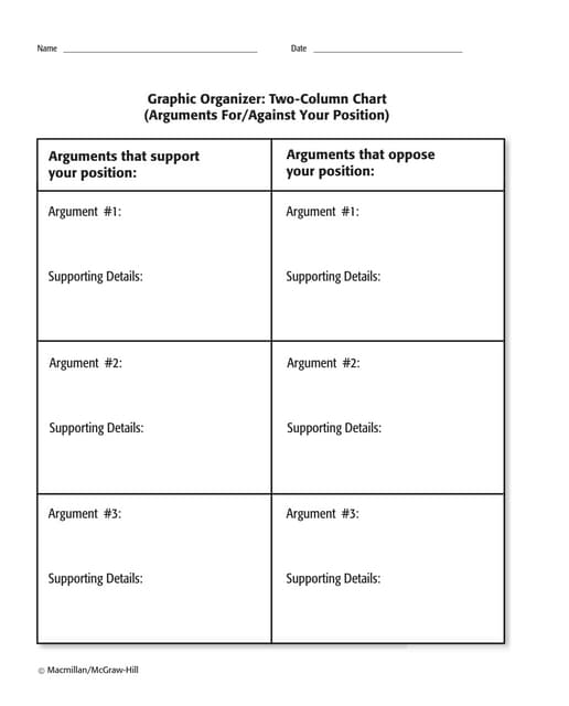 Claims graphic organizer | PDF