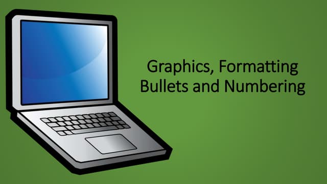 Computer 3 Graphics Formatting Bullets And Numbering Pptx Desktop