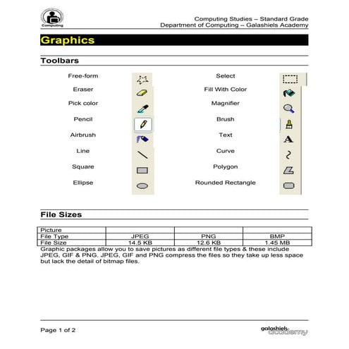 Graphics Worksheet 2 | DOC