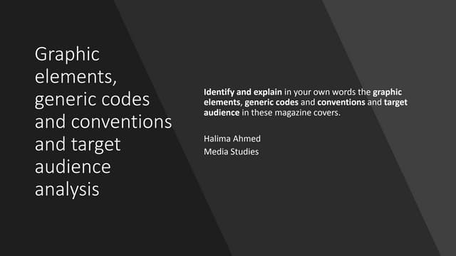 Magazine cover codes and conventions analysis | PPTX