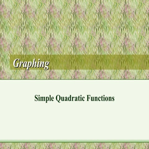 Graphing Simple Quadratic Functions | PPT