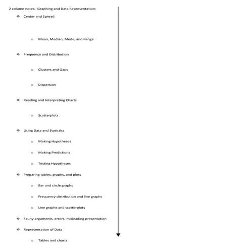 Graphing and Data Representation 2 column Notes Template | DOC