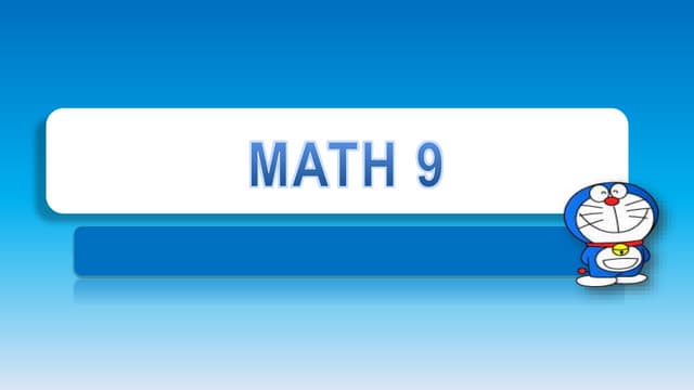 Mathematics 9 Lesson 3: Quadratic Functions | PPTX