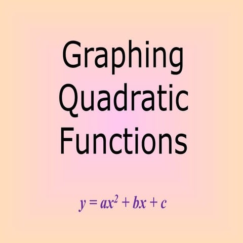 Graphing quadratic equations