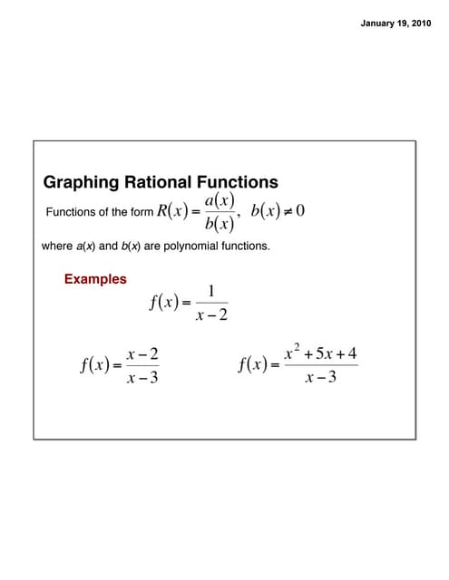 Rational functions | PPT | Physics | Science