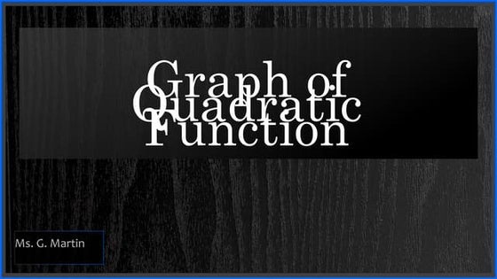 Graphing quadratic standard form | PPT