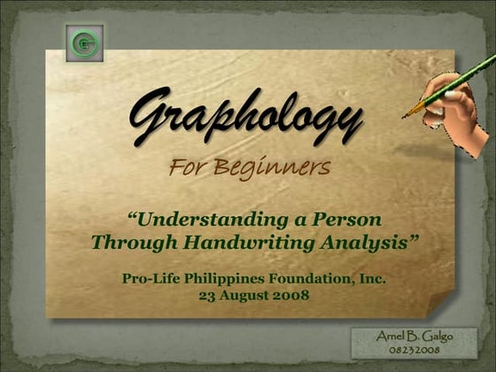 Introduction to graphology | PPT