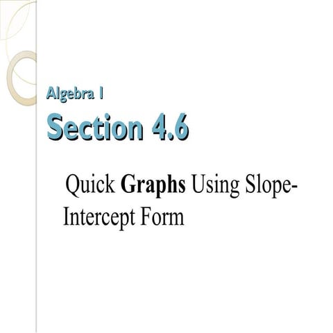 Graphs Using Slope-Intercept Form.ppt... | PPT