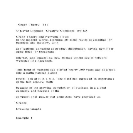 Graph Theory 117 © David Lippman Creative Commons BY- | DOCX