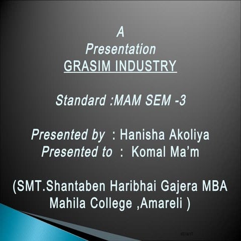 Grasim.ppt 21 06-2016 | PPT